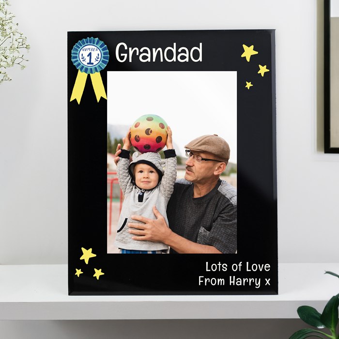 Personalised No.1 Black Glass 5x7 Frame | SpecialMoment.co.uk
