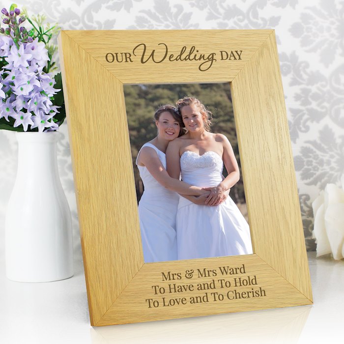 Personalised Our Wedding Day 4x6 Oak Finish Photo Frame | SpecialMoment ...