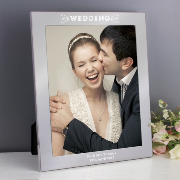Personalised Our Wedding Day Silver 8x10 Photo Frame | SpecialMoment.co.uk
