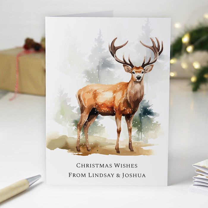 Personalised Pack of 10 Christmas Cards - Stag | SpecialMoment.co.uk