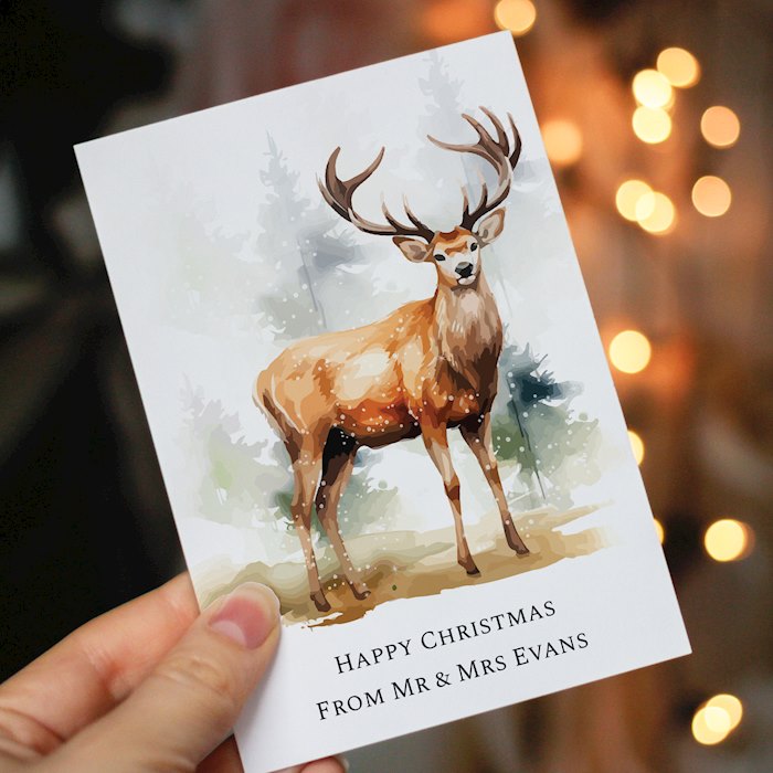 Personalised Pack of 10 Christmas Cards - Stag | SpecialMoment.co.uk