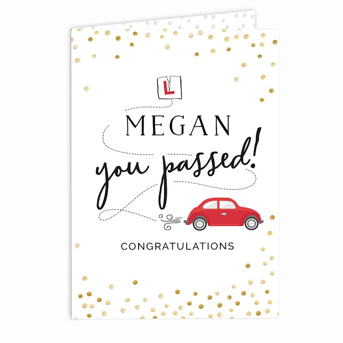 Personalised Passed Driving Test Card | SpecialMoment.co.uk