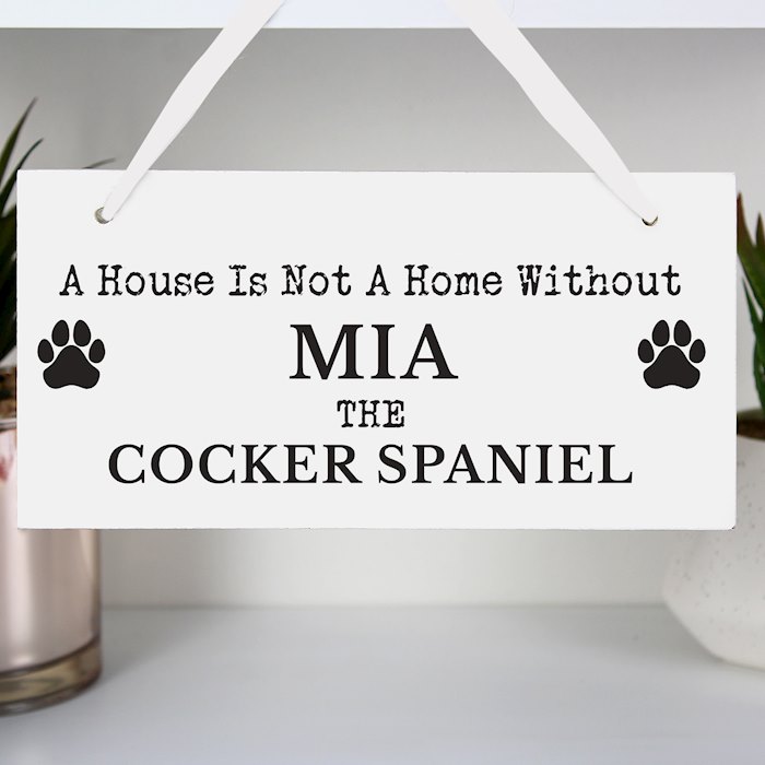 Personalised Paw Print Dog Breed Wooden Sign | SpecialMoment.co.uk