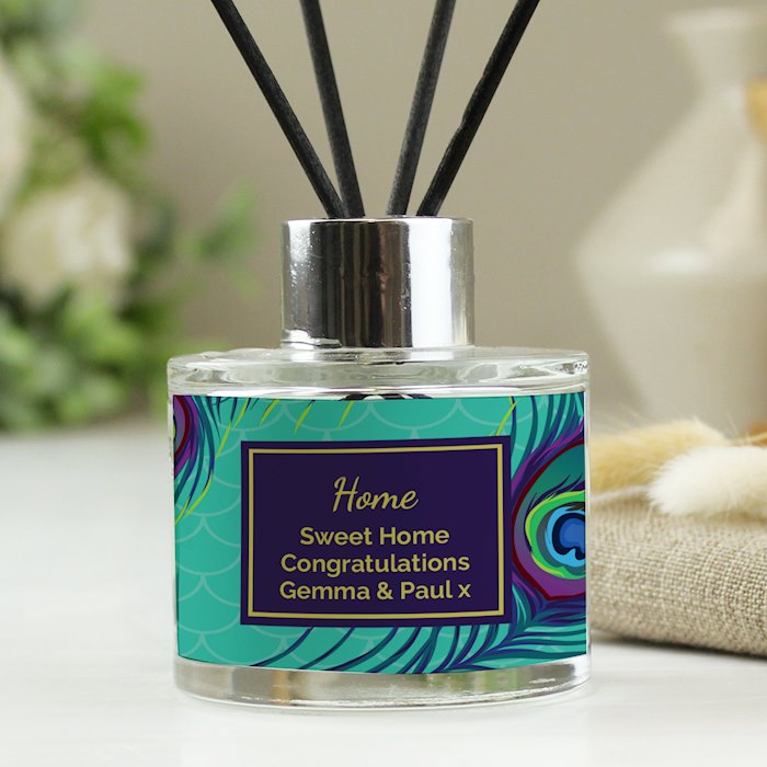 Personalised Peacock Reed Diffuser | SpecialMoment.co.uk