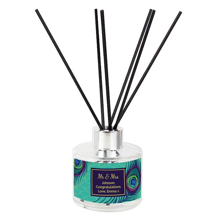 Personalised Peacock Reed Diffuser | SpecialMoment.co.uk