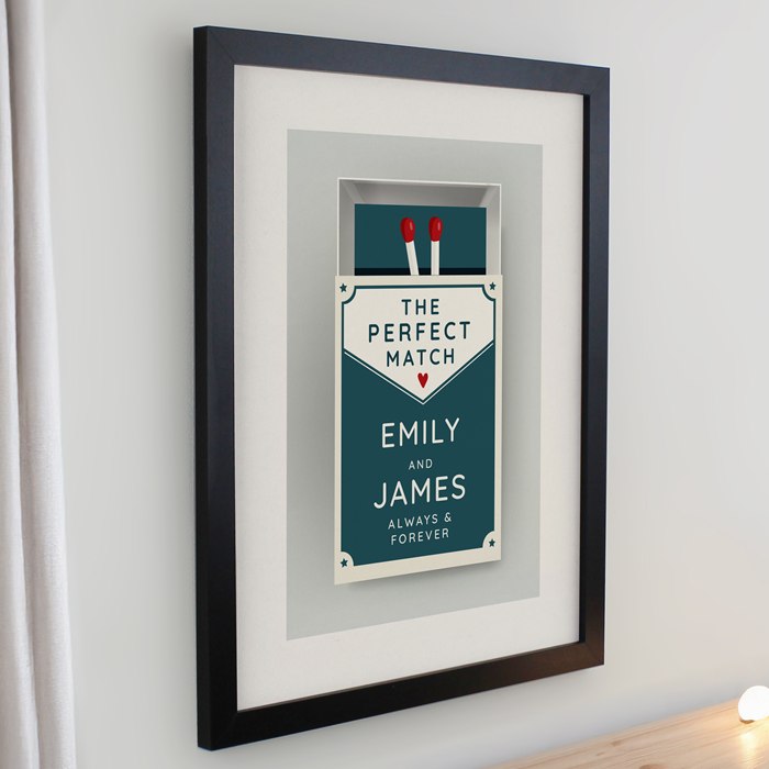 Personalised Perfect Match Black Poster Frame | SpecialMoment.co.uk