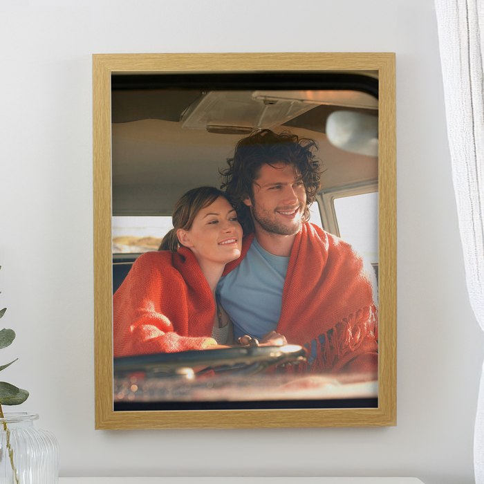 Personalised Photo Upload Oak Poster Frame | SpecialMoment.co.uk