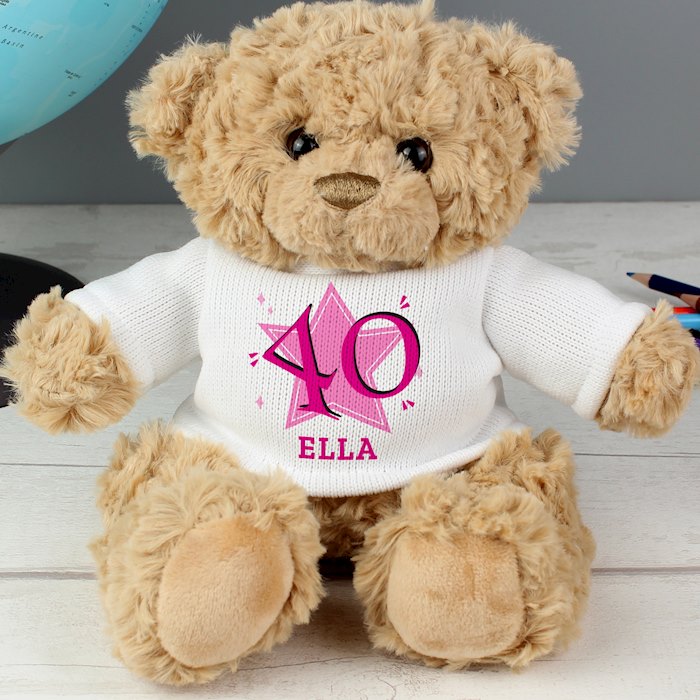 Personalised Pink Big Age Teddy Bear SpecialMoment