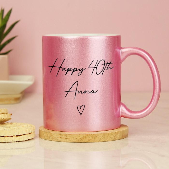 Personalised Pink Glitter Mug | SpecialMoment.co.uk