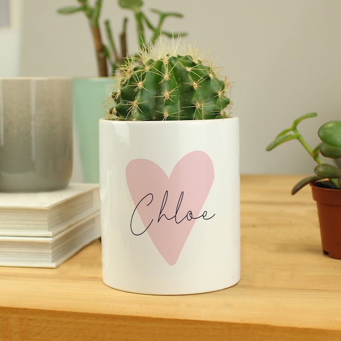 Personalised Pink Heart Ceramic Storage Pot | SpecialMoment.co.uk