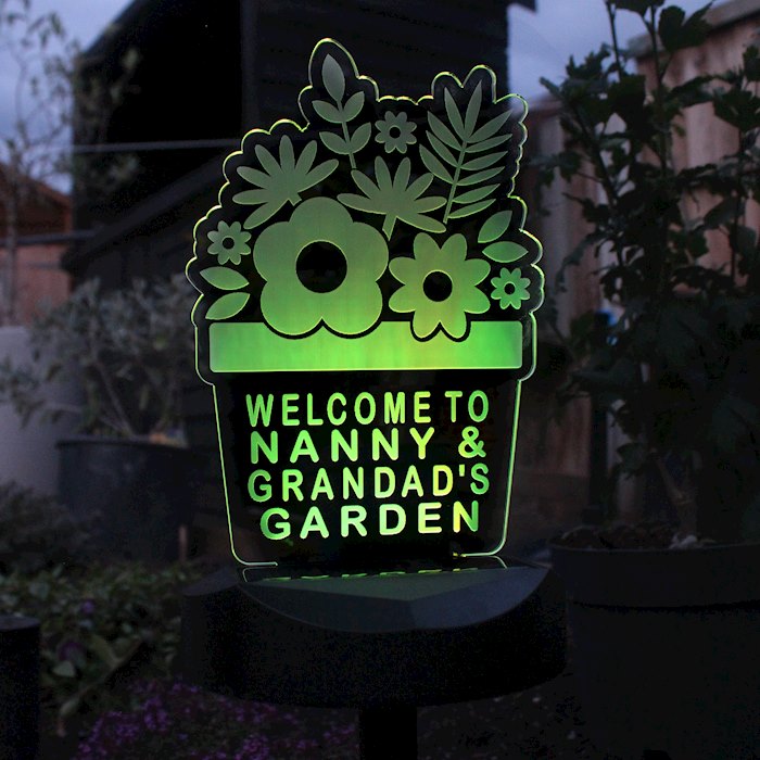 Personalised Plant Pot Outdoor Solar Light | SpecialMoment.co.uk