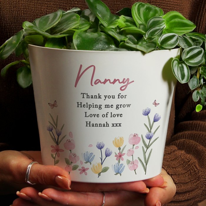 Personalised Pretty Floral Plant Pot | SpecialMoment.co.uk