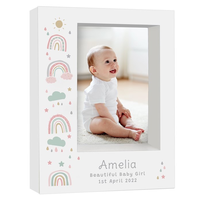 Personalised Rainbow 5x7 Box Plastic Photo Frame | SpecialMoment.co.uk