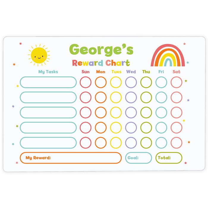 Personalised Rewards Chart & Dry Wipe Pen | SpecialMoment.co.uk
