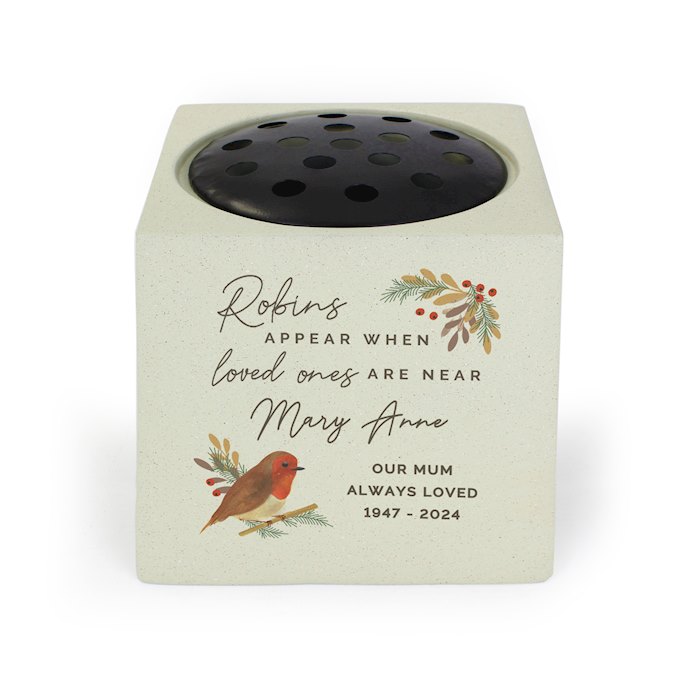 Personalised Robins Appear Memorial Vase | SpecialMoment.co.uk