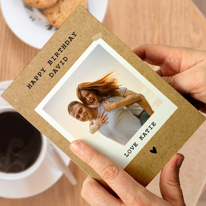 Personalised Rustic Polaroid Photo Upload Card | SpecialMoment.co.uk