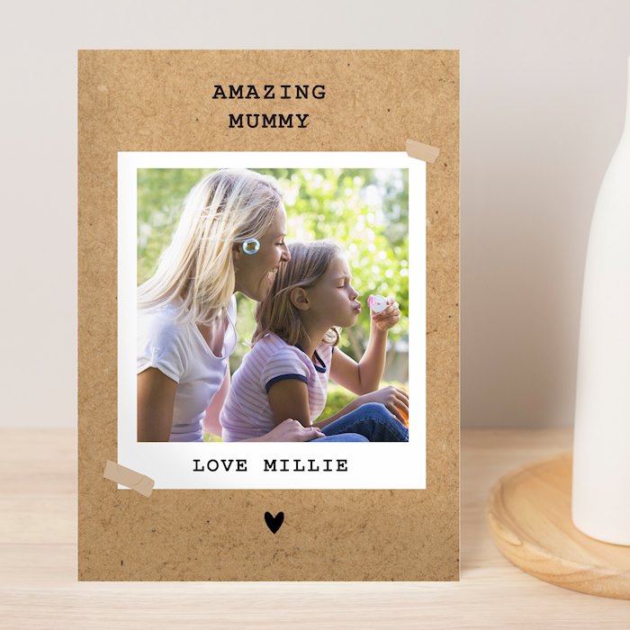 Personalised Rustic Polaroid Photo Upload Card | SpecialMoment.co.uk