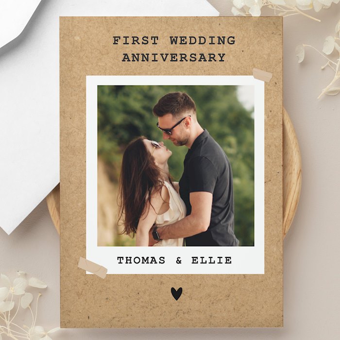 Personalised Rustic Polaroid Photo Upload Card | SpecialMoment.co.uk