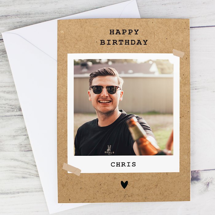 Personalised Rustic Polaroid Photo Upload Card | SpecialMoment.co.uk