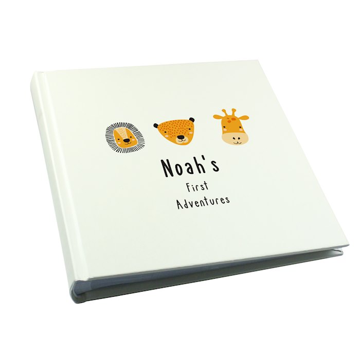Personalised Scandi Safari Animals Square Photo Album | SpecialMoment.co.uk