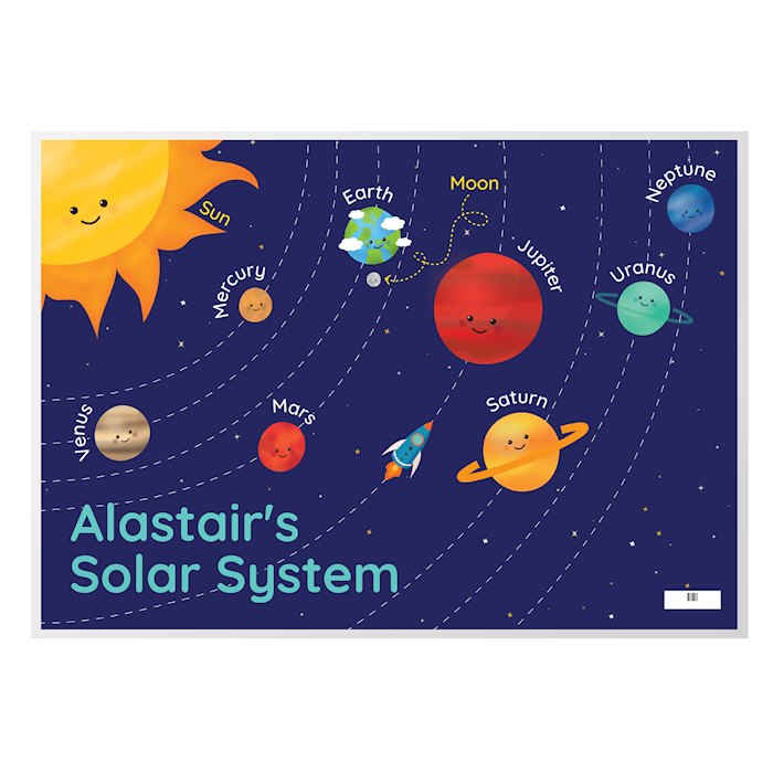 Personalised Solar System Laminated Print Placemat | SpecialMoment.co.uk