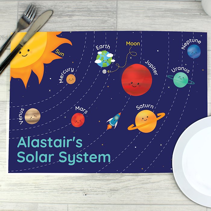 Personalised Solar System Laminated Print Placemat | SpecialMoment.co.uk