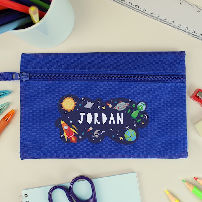 Personalised Space Blue Pencil Case | SpecialMoment.co.uk