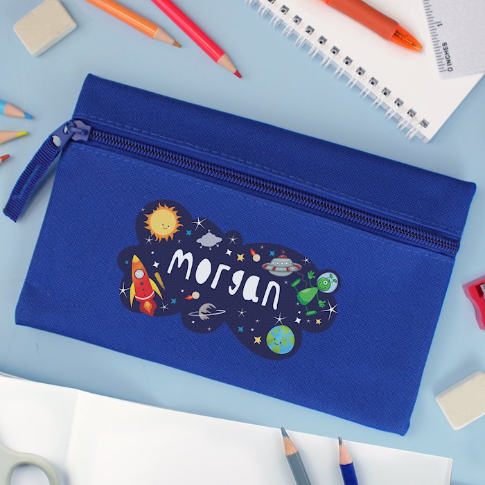 Personalised Space Blue Pencil Case | SpecialMoment.co.uk