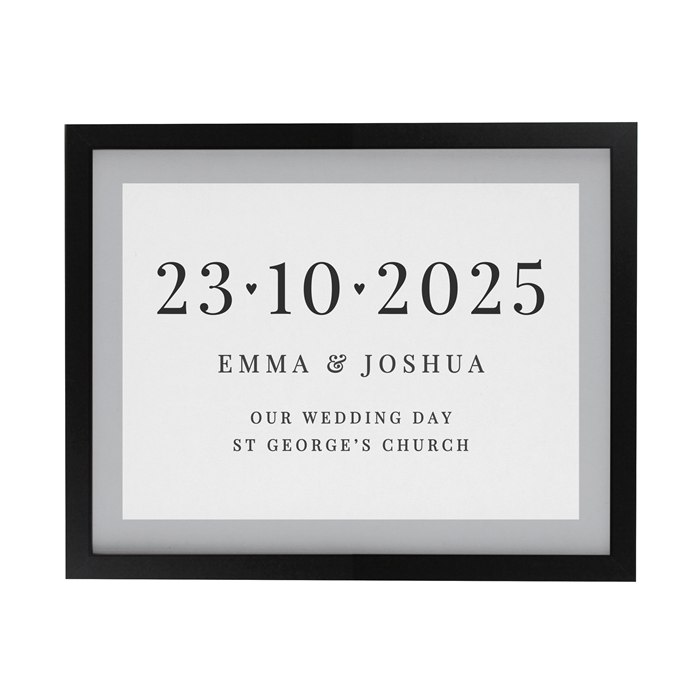 Personalised Special Date Black Poster Frame | SpecialMoment.co.uk