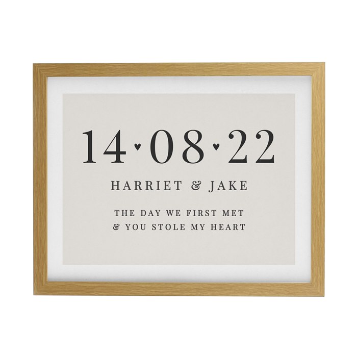 Personalised Special Date Oak Poster Frame | SpecialMoment.co.uk