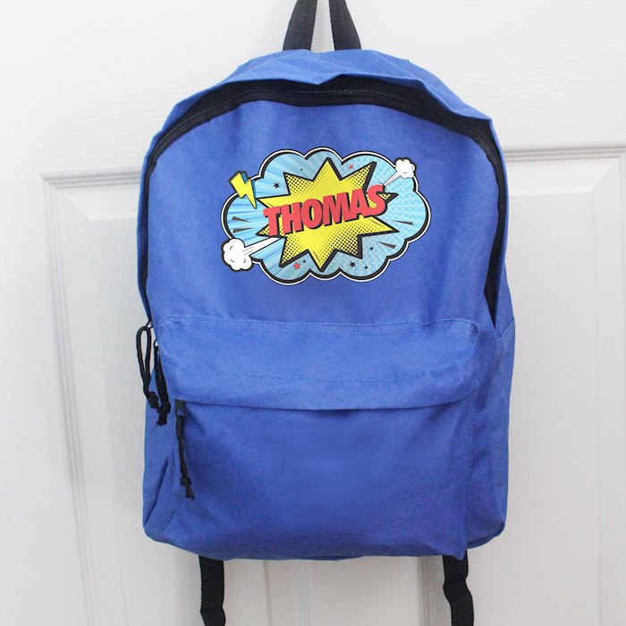Personalised Superhero Blue Backpack | SpecialMoment.co.uk