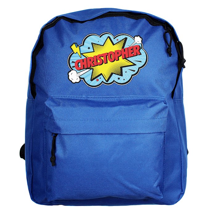 Personalised Superhero Blue Backpack | SpecialMoment.co.uk