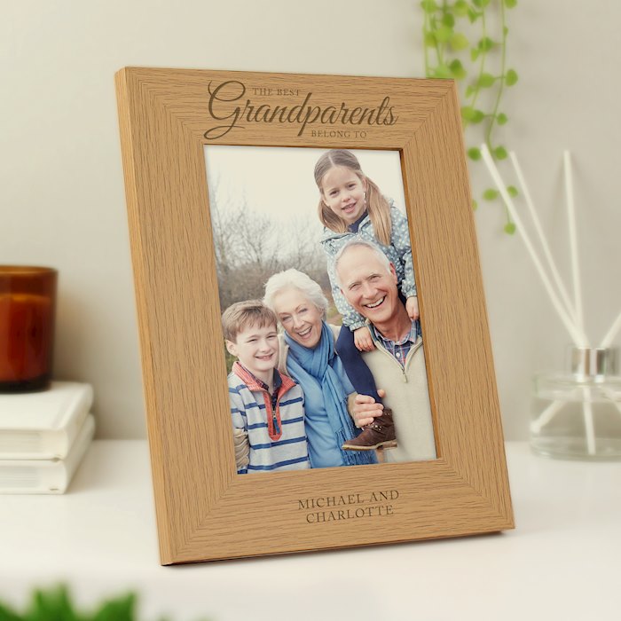 Personalised 'The Best Grandparents' 5x7 Oak Finish Photo Frame ...