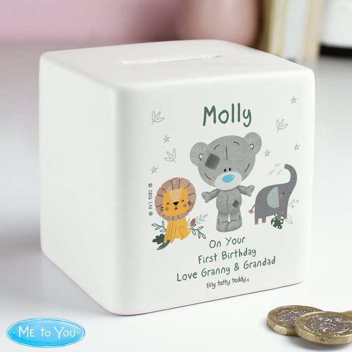Personalised Tiny Tatty Teddy Jungle Animals Money Box | SpecialMoment ...