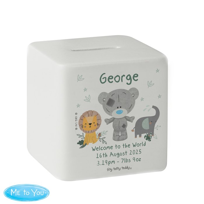 Personalised Tiny Tatty Teddy Jungle Animals Money Box | SpecialMoment ...