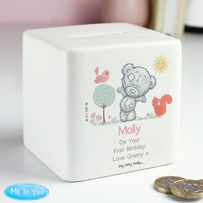 Personalised Tiny Tatty Teddy Woodland Animal Money Box | SpecialMoment ...