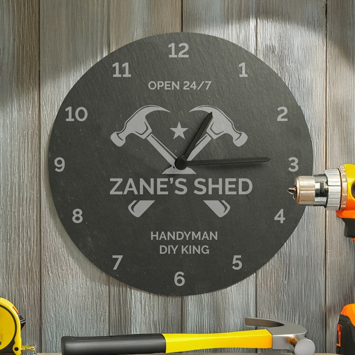 Personalised Tools Slate Clock | SpecialMoment.co.uk