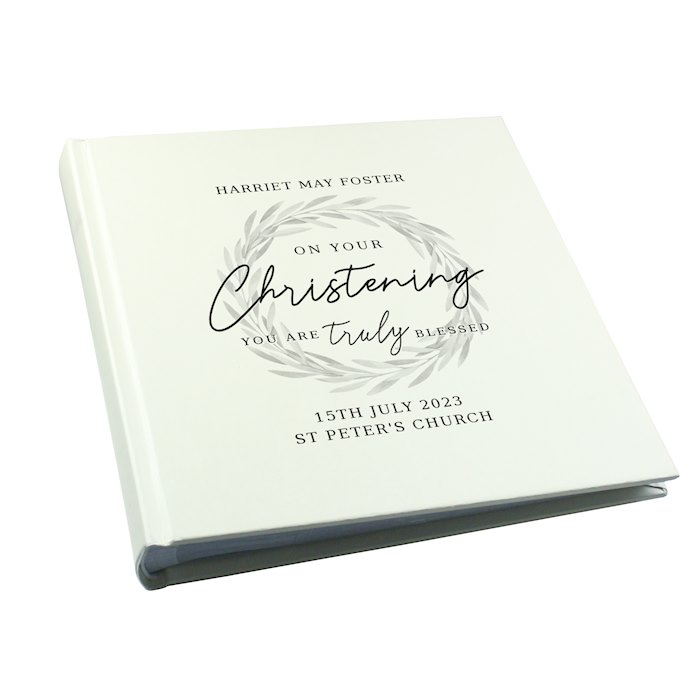 Personalised 'Truly Blessed' Christening Square Photo Album ...