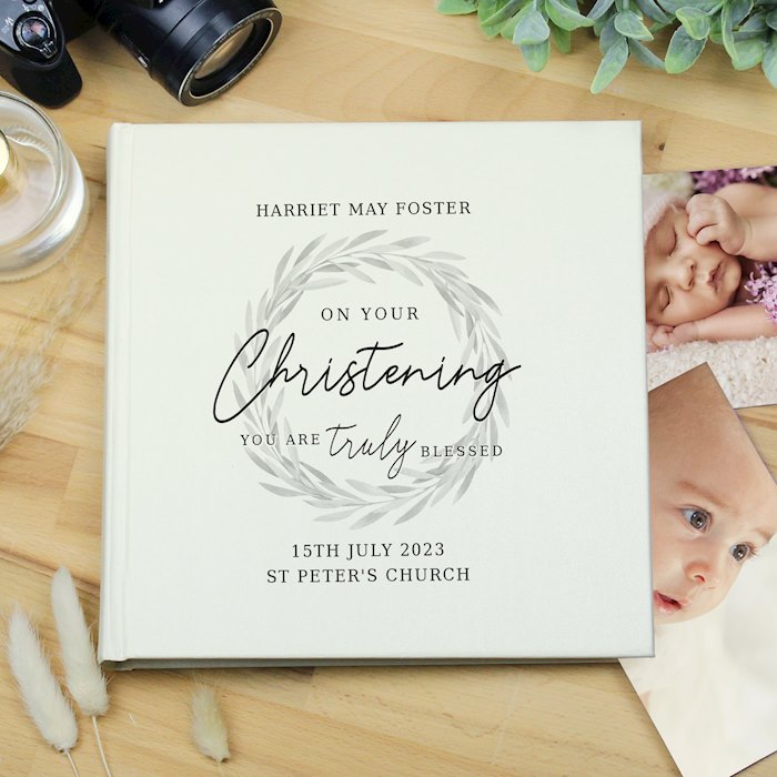 Personalised 'Truly Blessed' Christening Square Photo Album ...