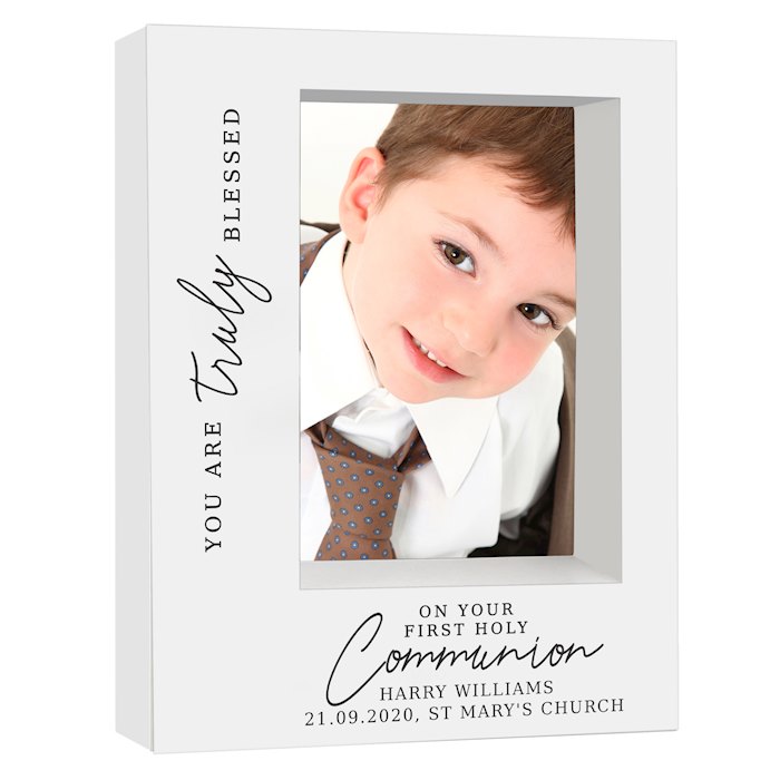 Personalised 'Truly Blessed' First Holy Communion 5x7 Box Plastic Photo ...