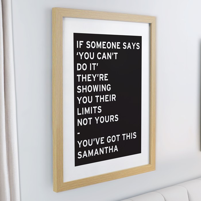 Personalised Typography Oak Poster Frame | SpecialMoment.co.uk