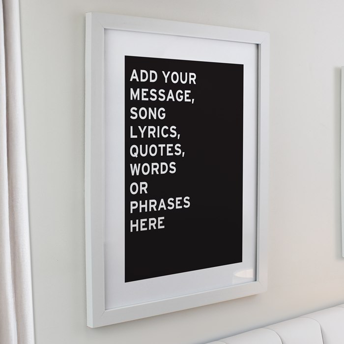 Personalised Typography White Poster Frame | SpecialMoment.co.uk