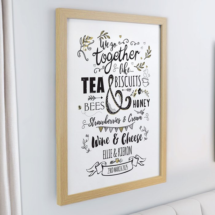 Personalised We go Together Oak Poster Frame | SpecialMoment.co.uk
