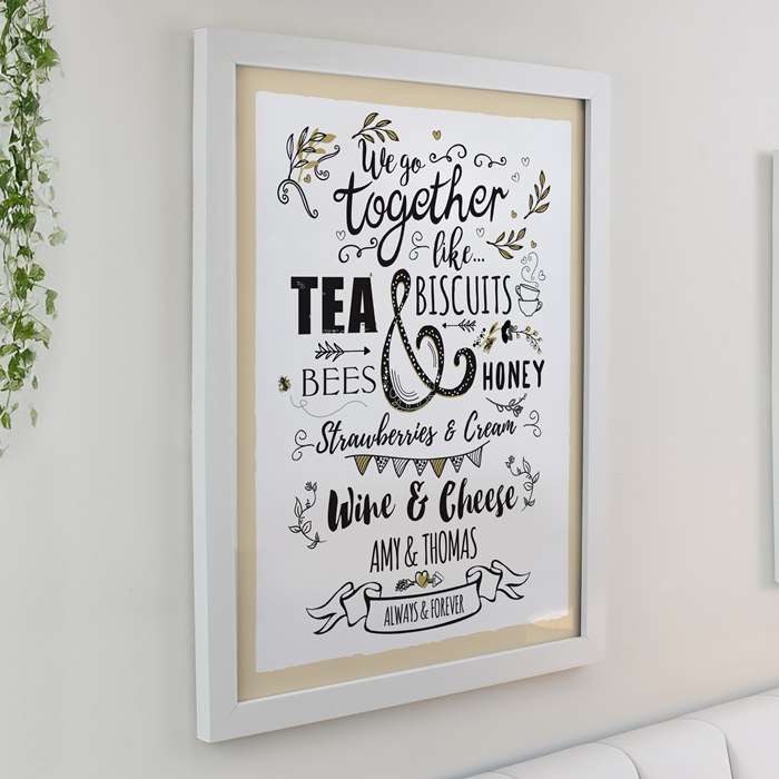 Personalised We go Together White Poster Frame | SpecialMoment.co.uk