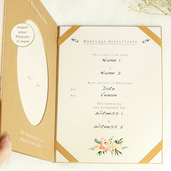 Personalised Wedding Certificate and Photo Display Book | SpecialMoment ...