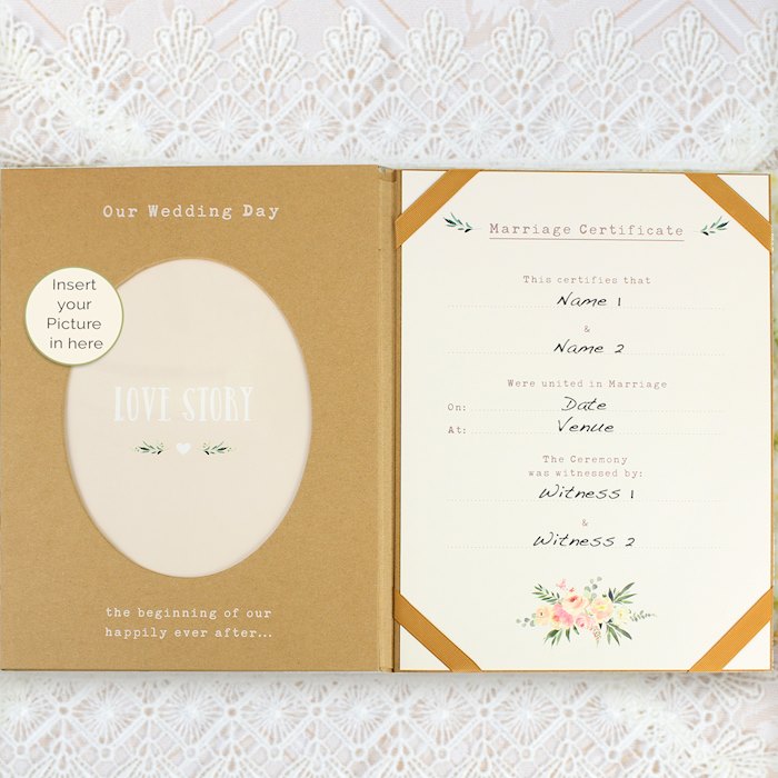 Personalised Wedding Certificate and Photo Display Book | SpecialMoment ...