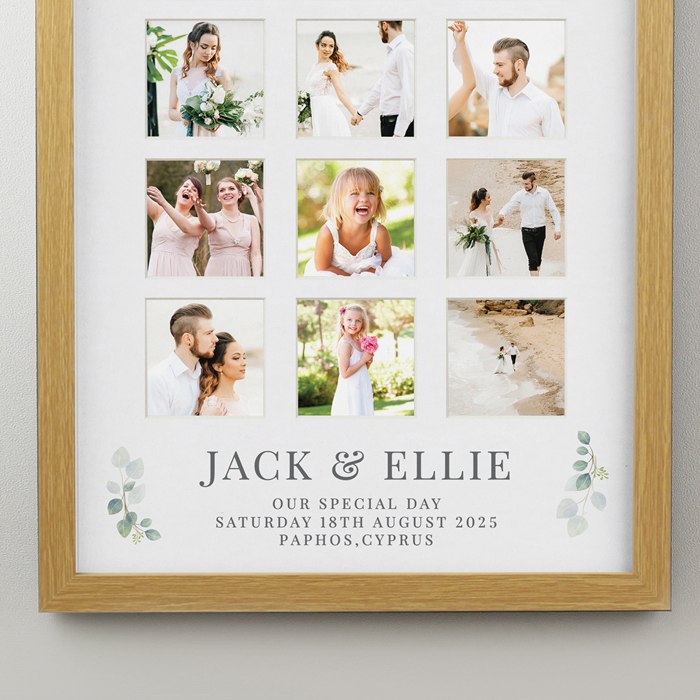 Personalised Wedding Oak Multi Photo Frame | SpecialMoment.co.uk