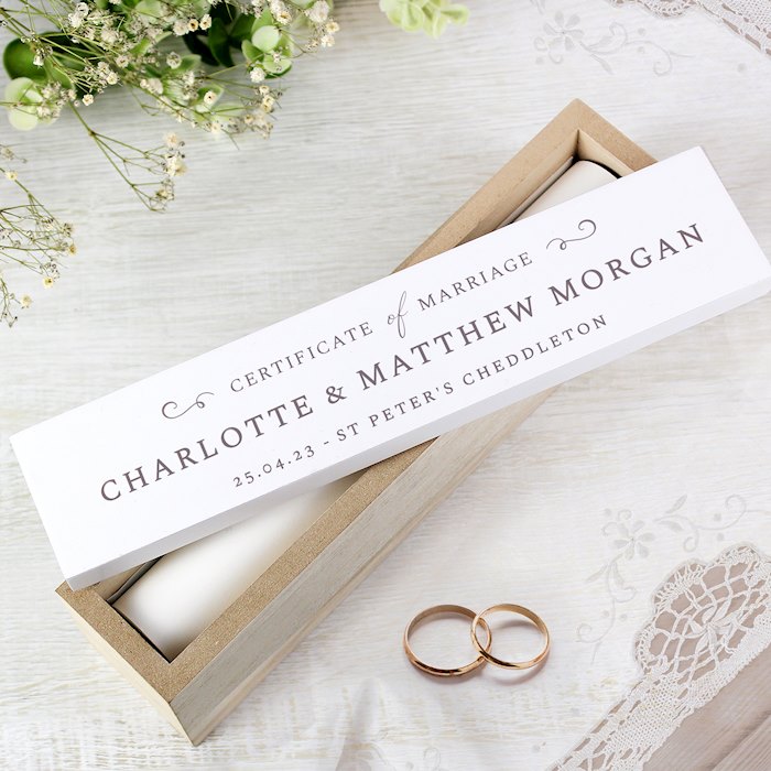 Personalised Wedding Wooden Certificate Holder | SpecialMoment.co.uk