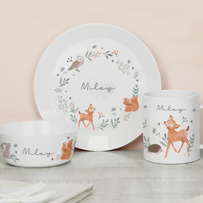 Personalised Woodland Animals Breakfast Set | SpecialMoment.co.uk