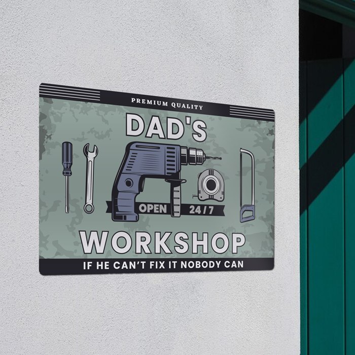 Personalised Workshop Metal Sign | SpecialMoment.co.uk